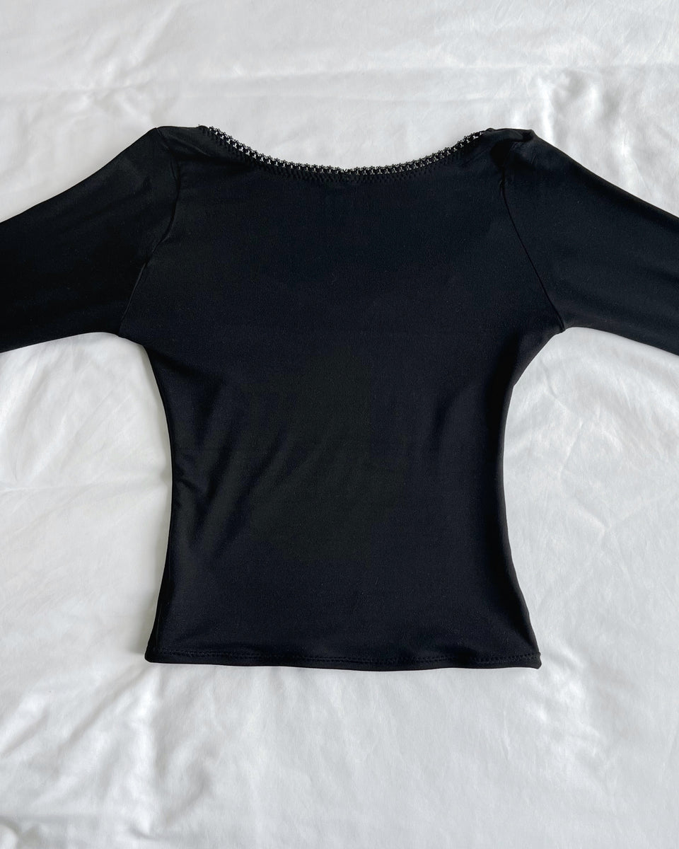 Alice long sleeve top (Black) – Bit By Angie
