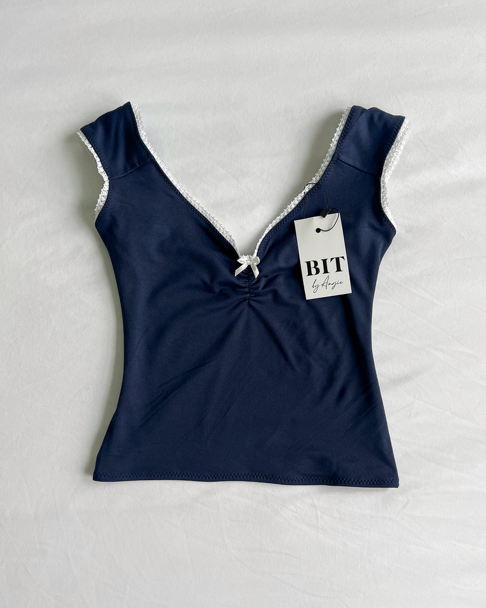 Johnny baby tee (Navy) – Bit By Angie
